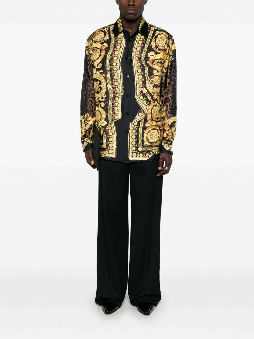VERSACE - Barocco Print Silk Shirt Versace
