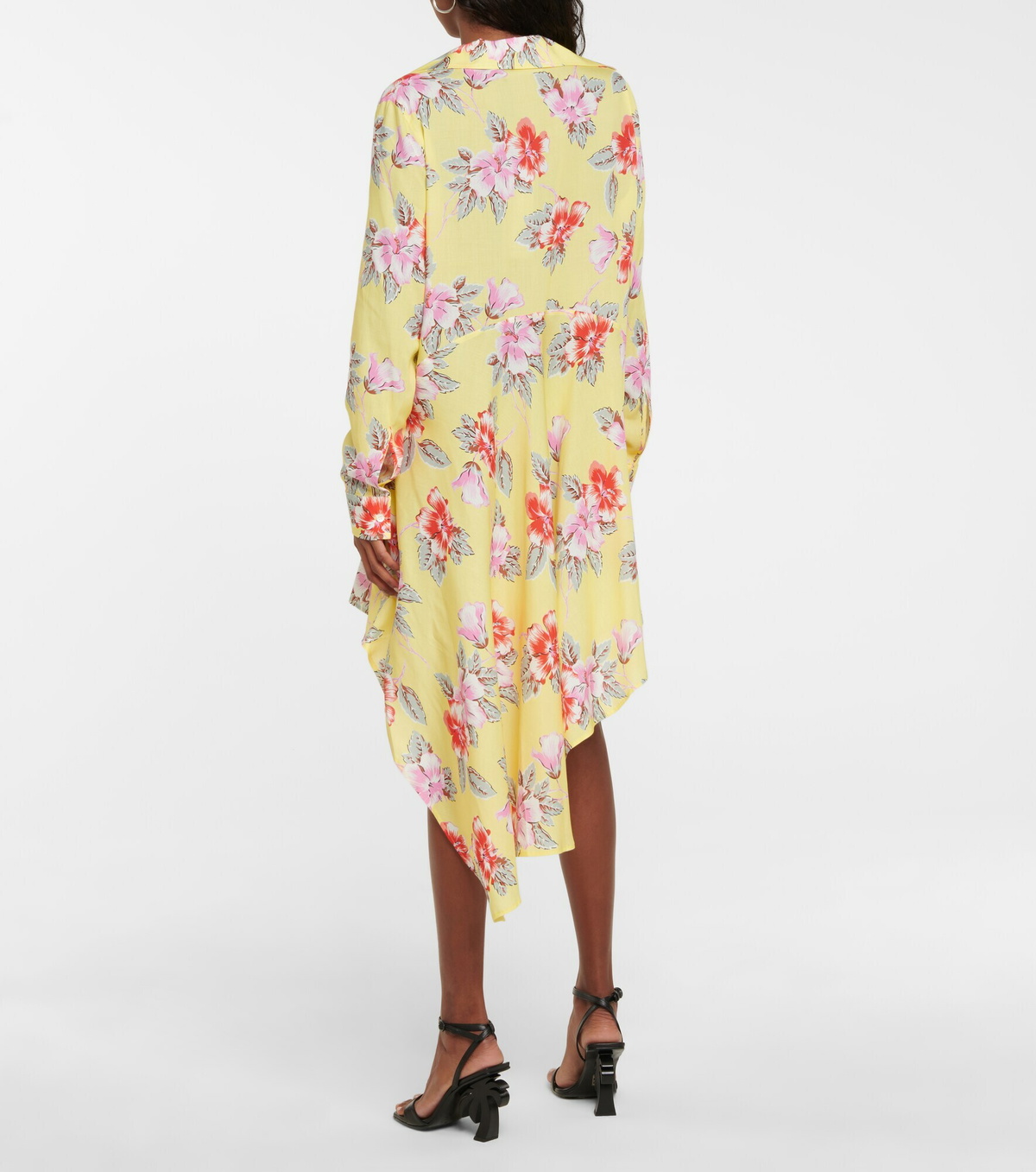Palm Angels - Floral asymmetric midi dress Palm Angels