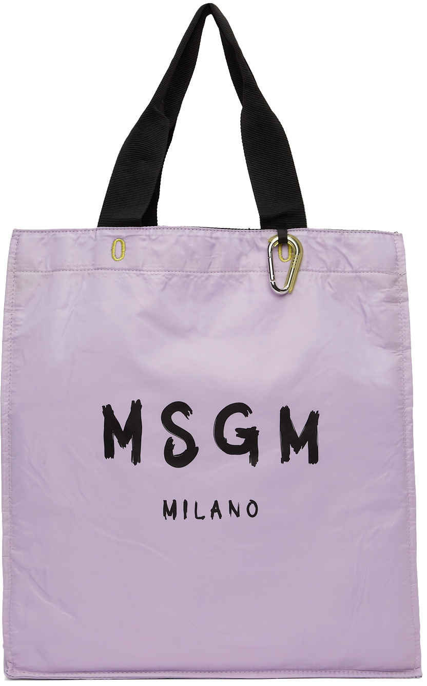 MSGM Purple Logo Shopper Tote MSGM