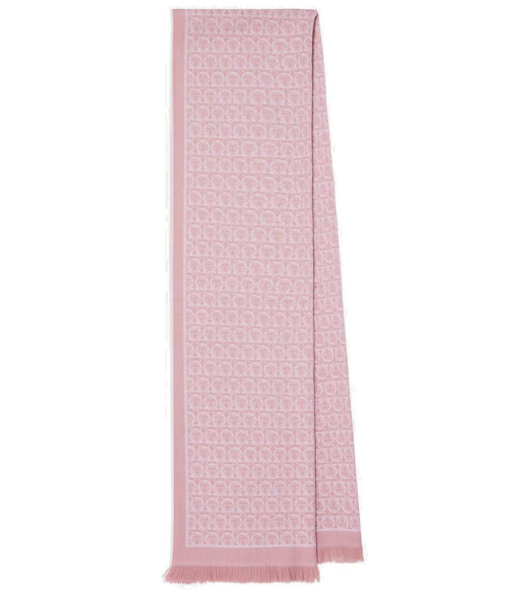Ferragamo Fringed logo wool scarf Salvatore Ferragamo