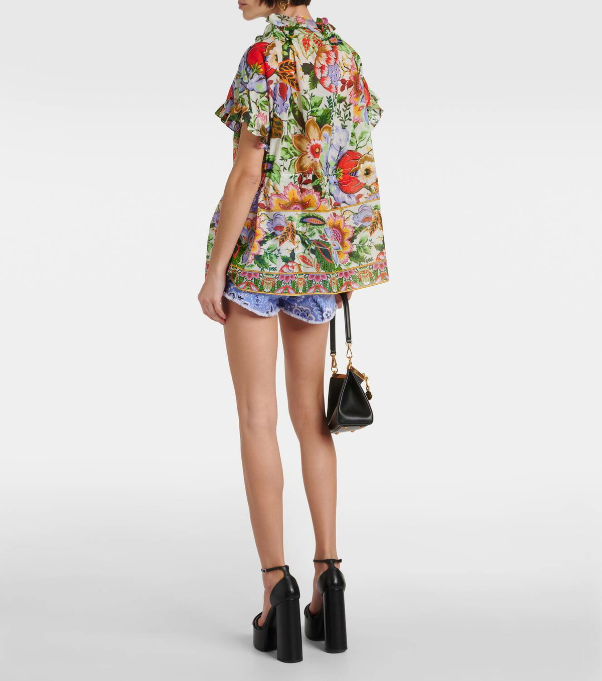 Etro Floral ruffled cotton blouse Etro