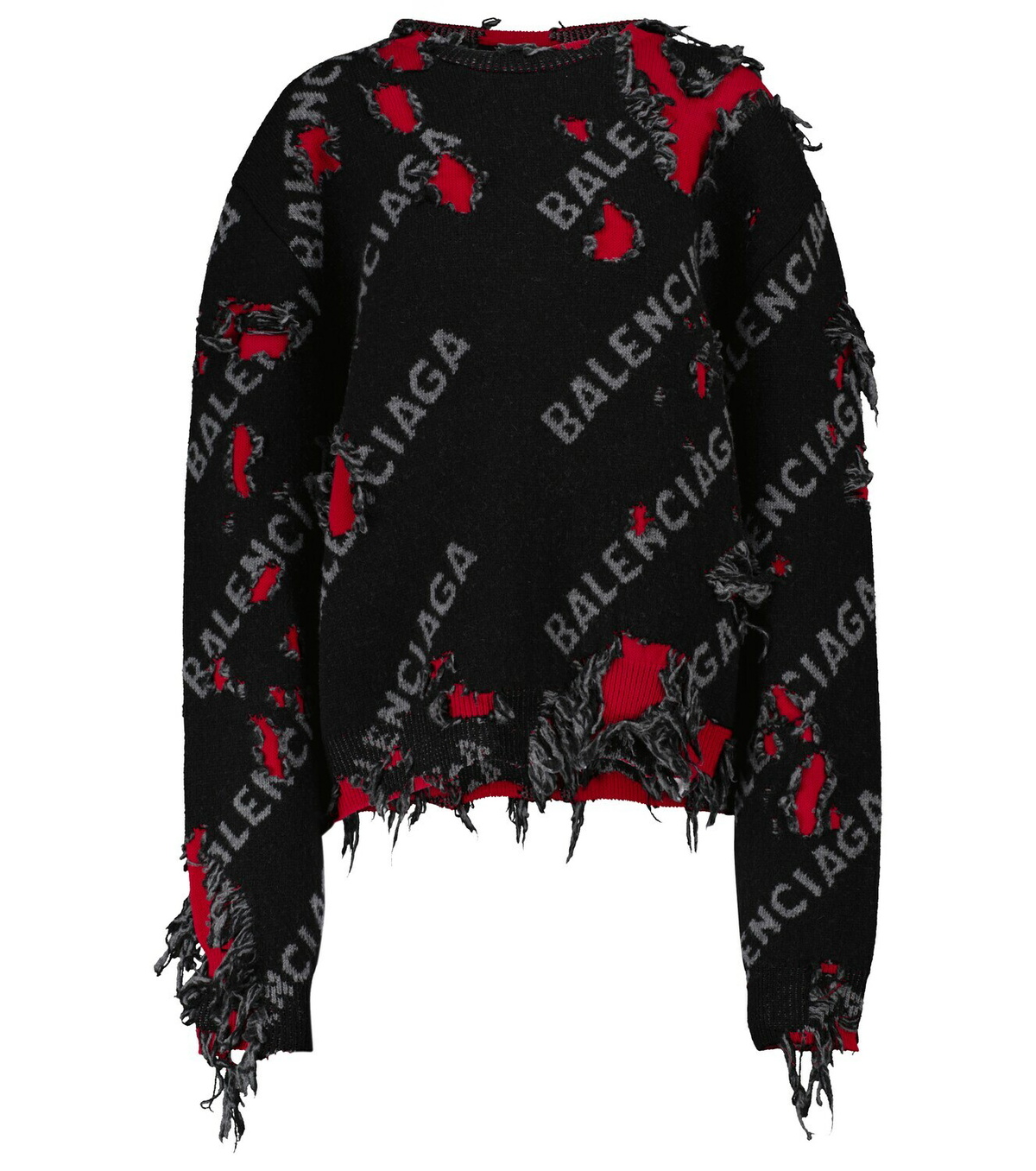 Balenciaga Logo wool and cotton-blend sweater Balenciaga Balenciaga Logo wool and cotton-blend sweater Balenciaga