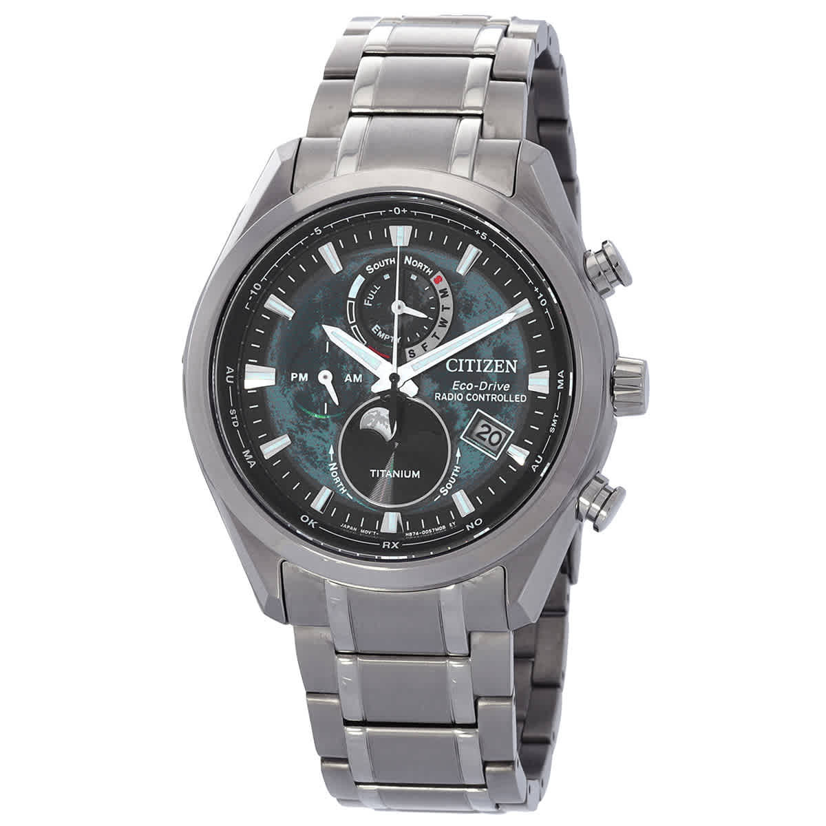 Citizen Radiocontrolado Perpetual Chronograph Quartz Green Dial Mens ...