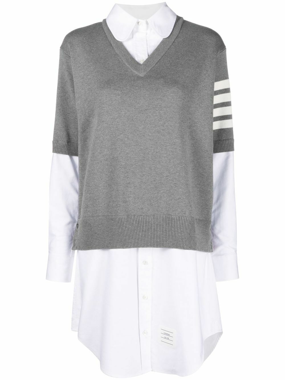 THOM BROWNE - 4-bar Cotton Shirtdress Thom Browne