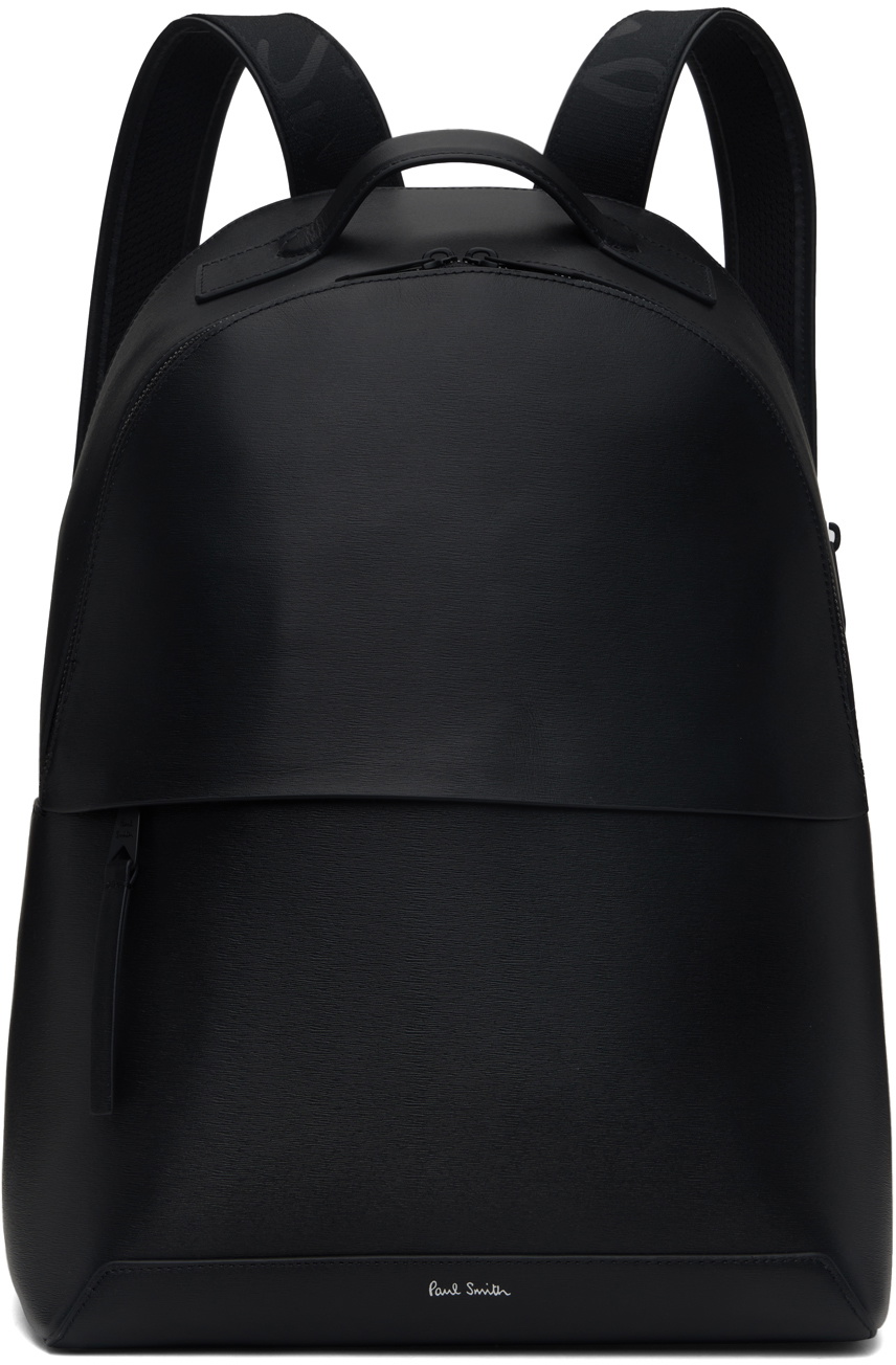 Paul Smith Black Embossed Leather Backpack Paul Smith