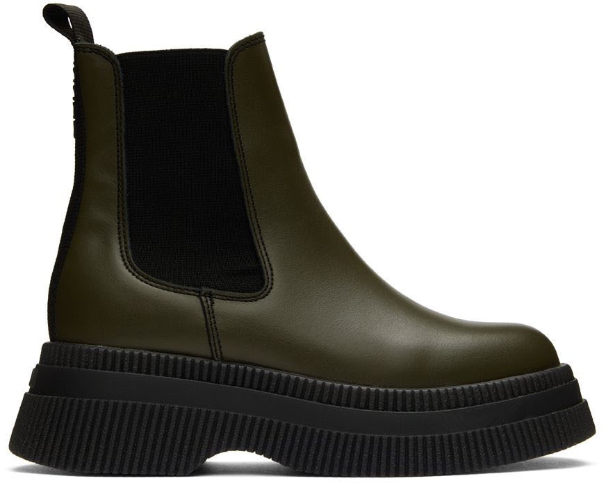 GANNI Green Chunky Chelsea Boots GANNI