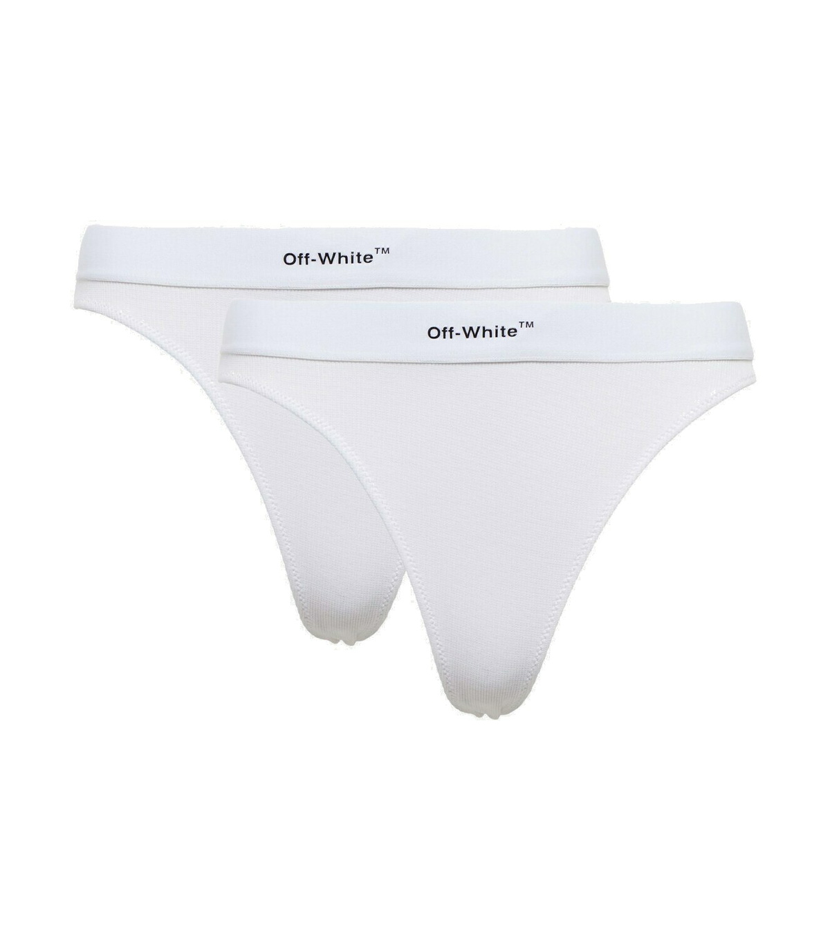 Off-White - Set of 2 logo cotton thongs Off-White