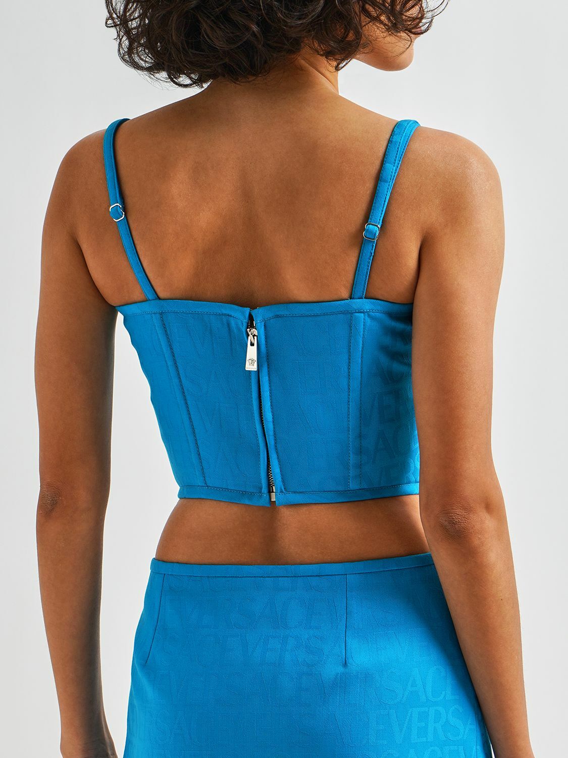 VERSACE - Logo Jacquard Wool Corset Top Versace