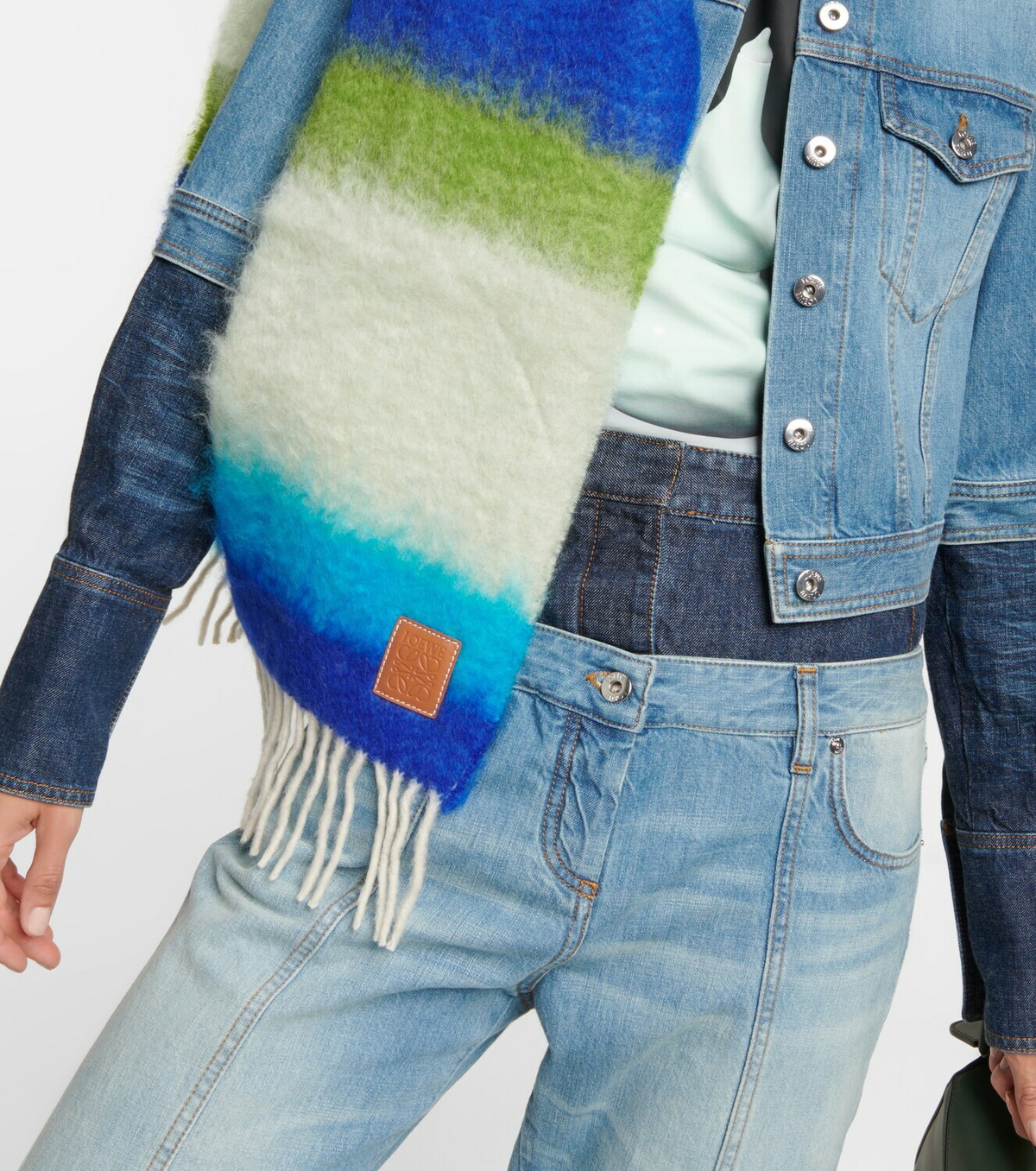 Loewe Striped mohair-blend scarf Loewe