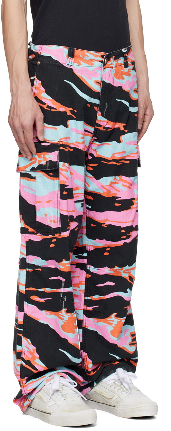 ERL Pink & Black Camo Cargo Pants ERL