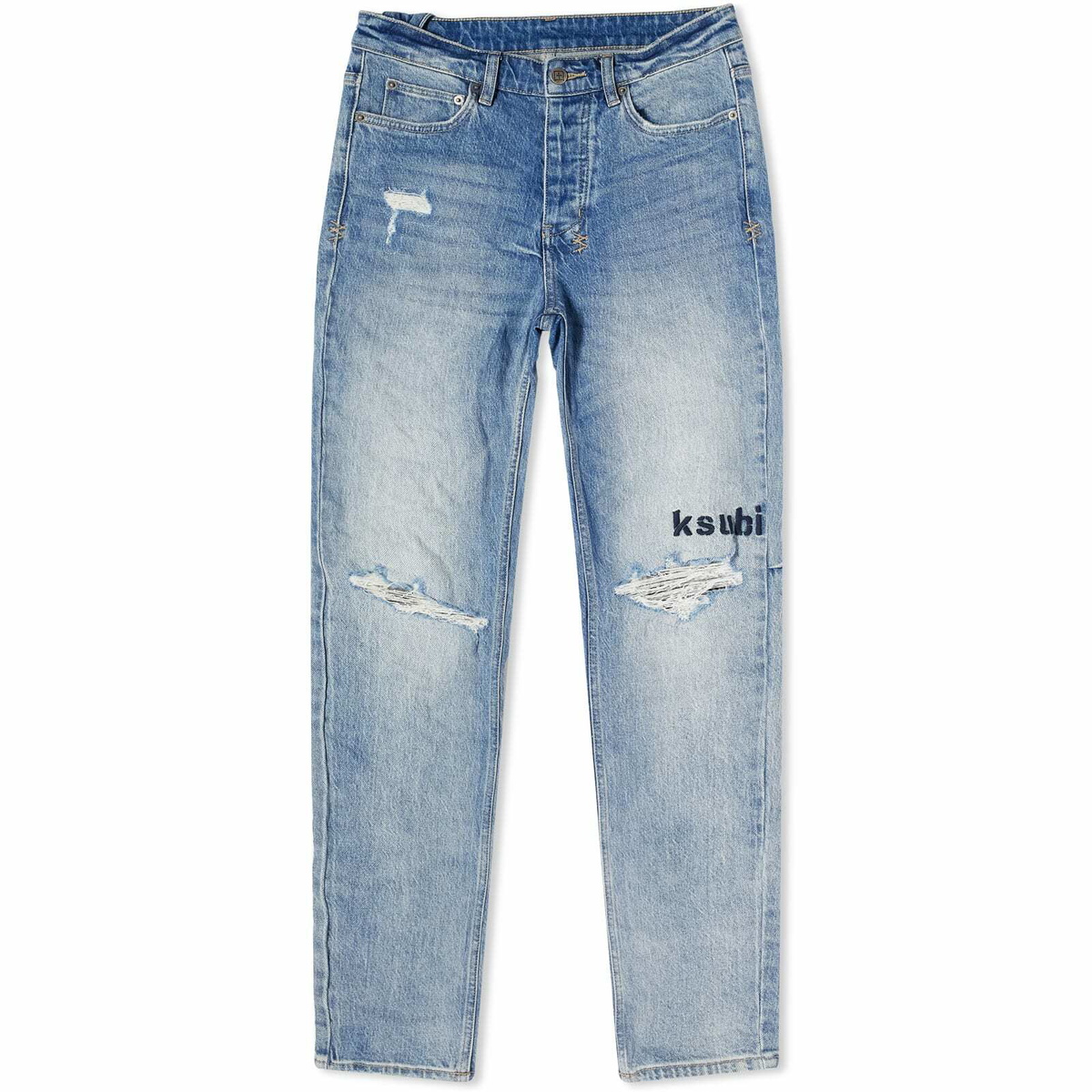 Ksubi Men's Chitch Self Repair Jean in Blue Ksubi