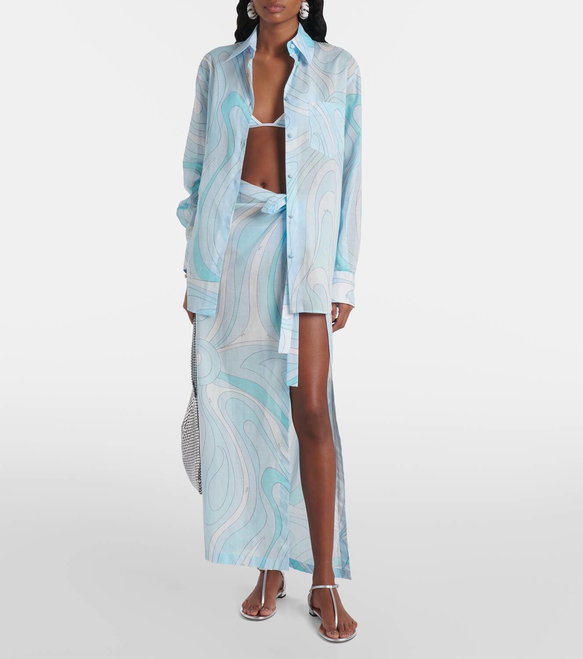 Pucci Marmo cotton muslin beach cover-up Emilio Pucci