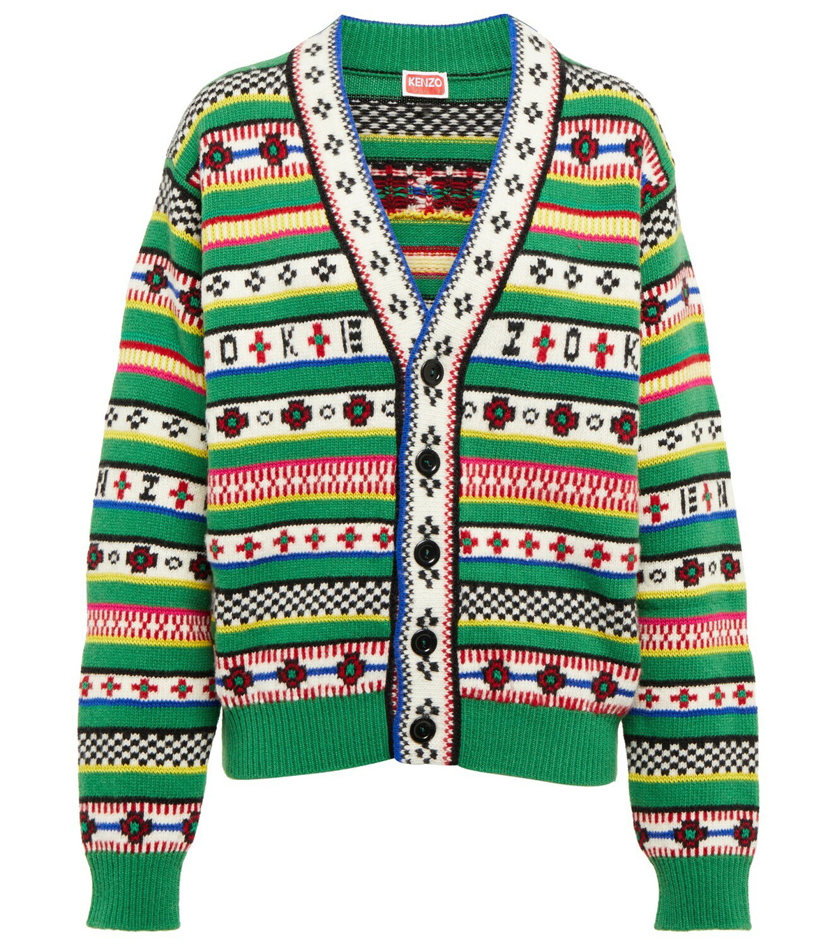 Kenzo - Fairisle jacquard wool-blend cardigan Kenzo