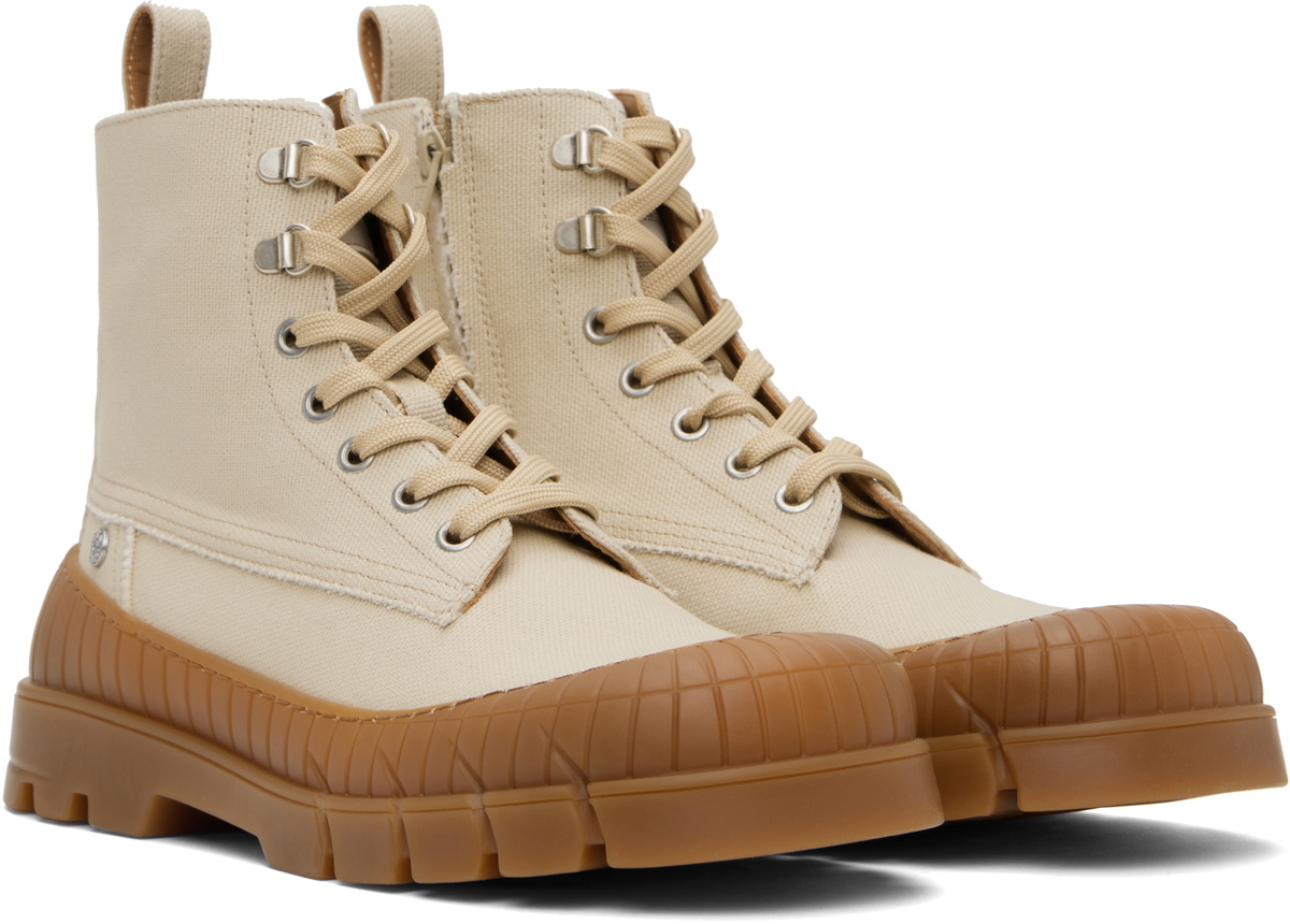 Kenzo Beige Kenzo Paris 'KENZO-Gobi' Lace-Up Boots Kenzo