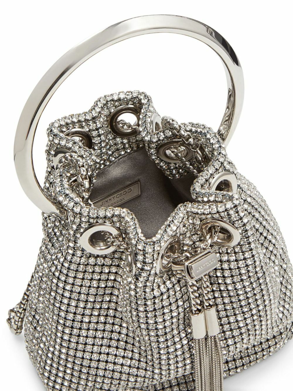 JIMMY CHOO - Micro Bon Bon Crystals Embellished Bucket Bag Jimmy Choo