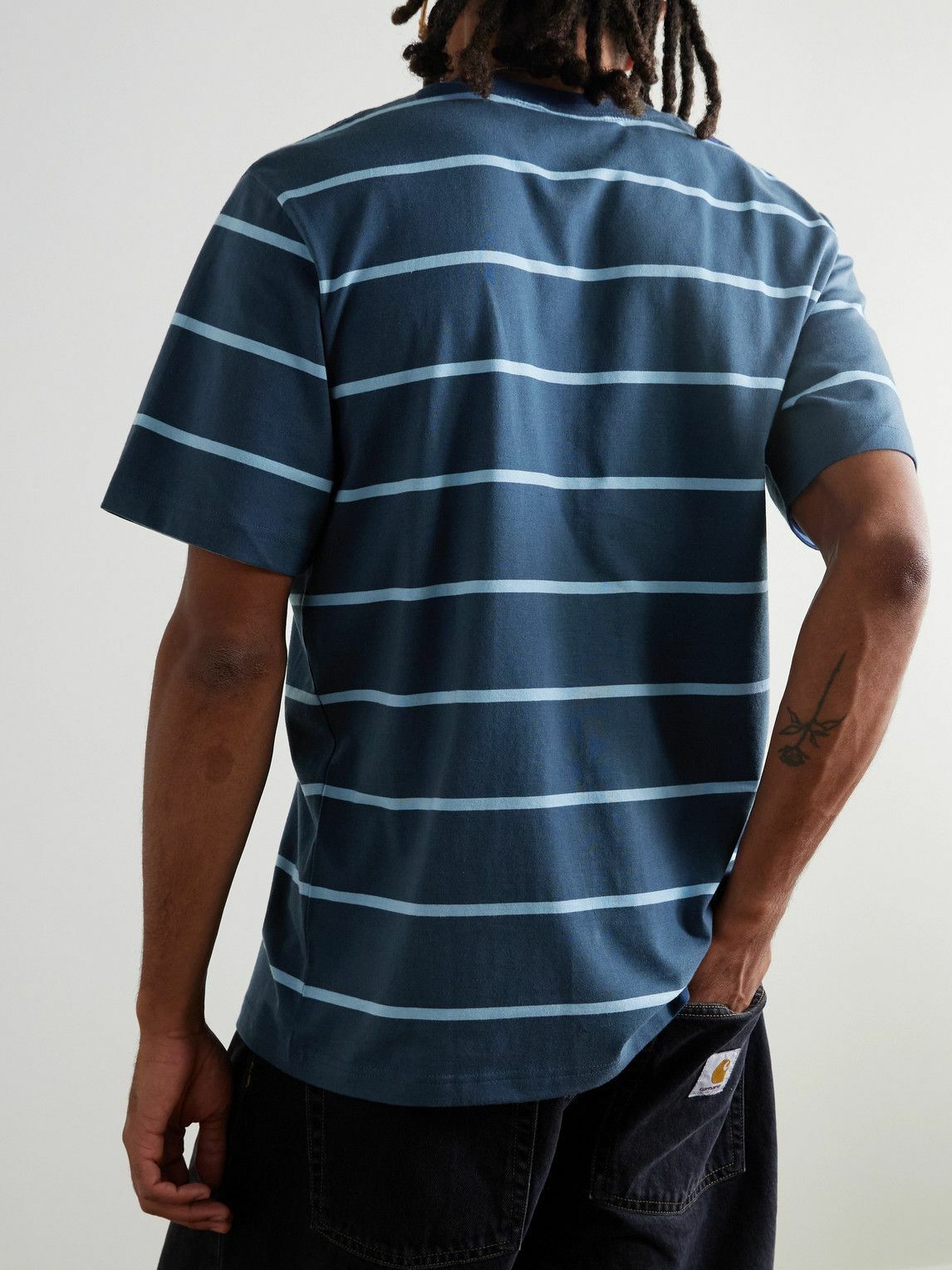 Carhartt WIP - Aiken Logo-Appliquéd Striped Cotton-Jersey T-Shirt ...