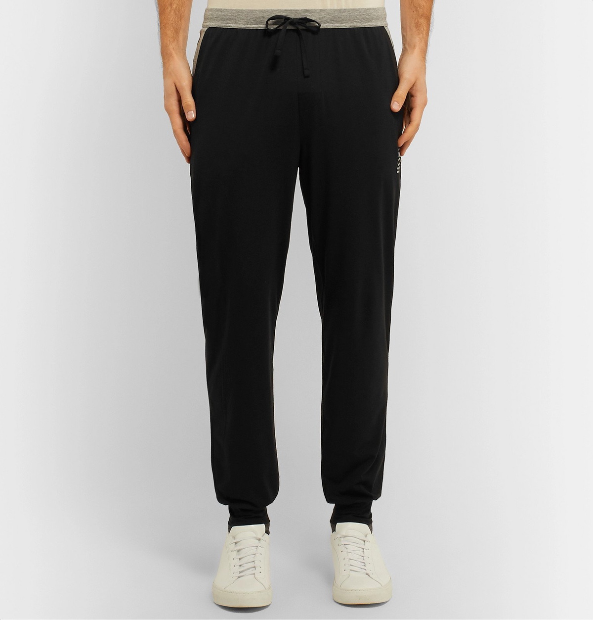 Hugo Boss - Tapered Colour-Block Stretch Cotton and Modal-Blend ...