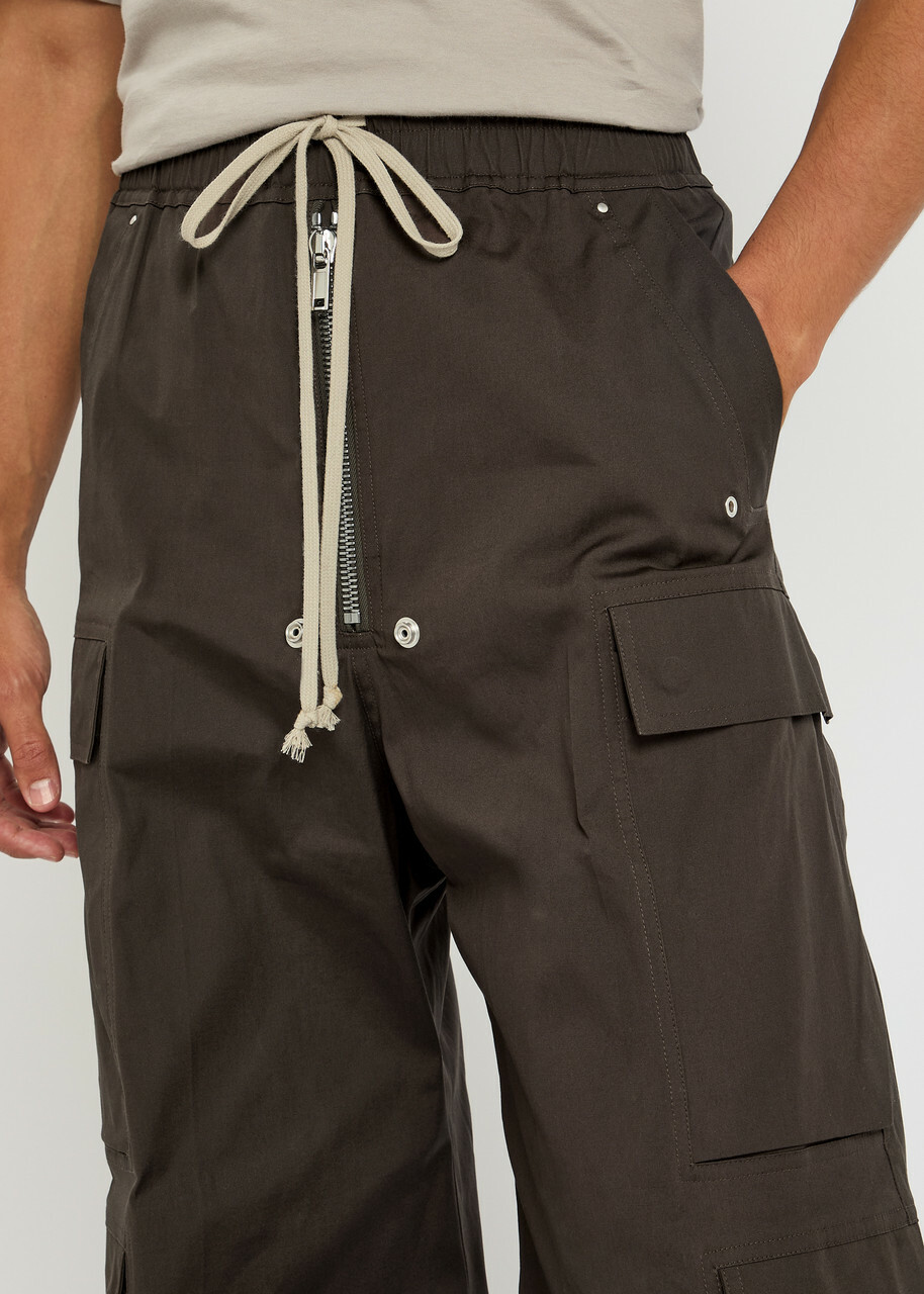 Rick Owens Cargobela Wide-leg Stretch-cotton Cargo Trousers Brown Rick ...