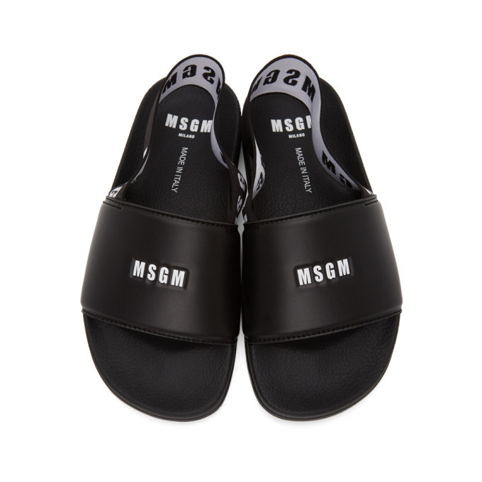 MSGM Black Slingback Slides MSGM