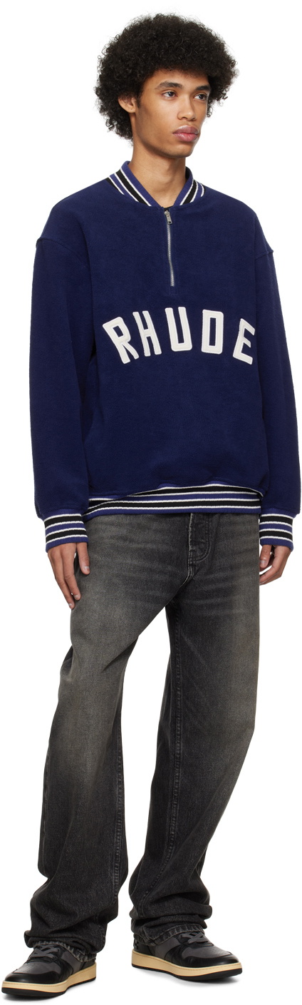 Rhude Navy Varsity Sweater Rhude
