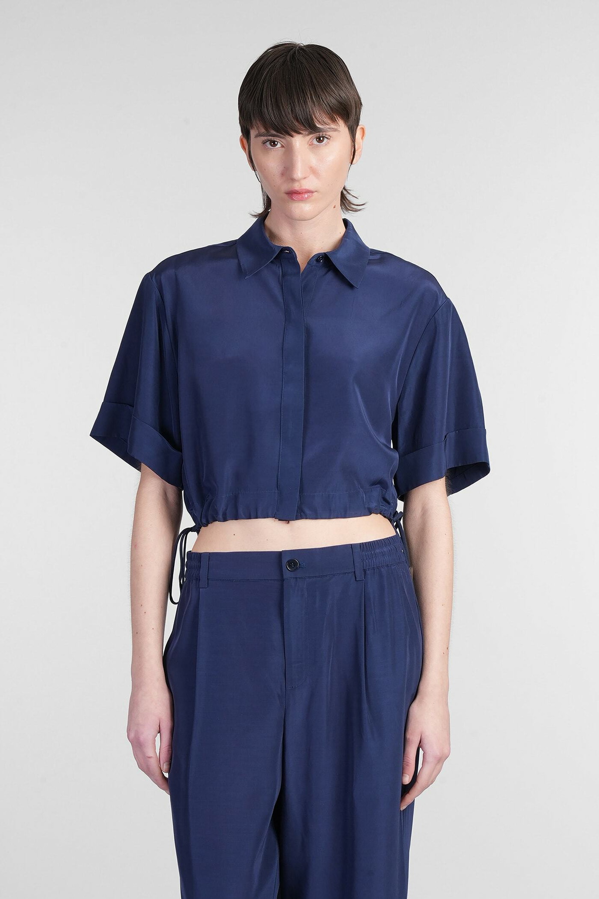 Simkhai Ryett Shirt In Blue Acetate Simkhai
