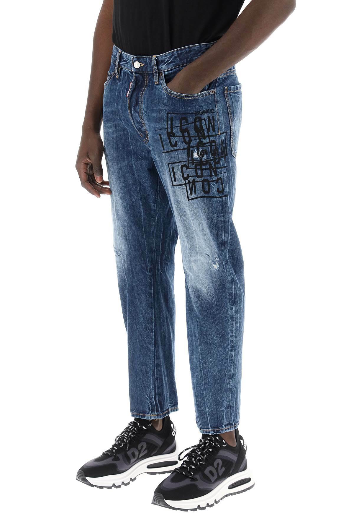 DSQUARED2 "dark wash icon stamps bro jeans in Blue Dsquared2