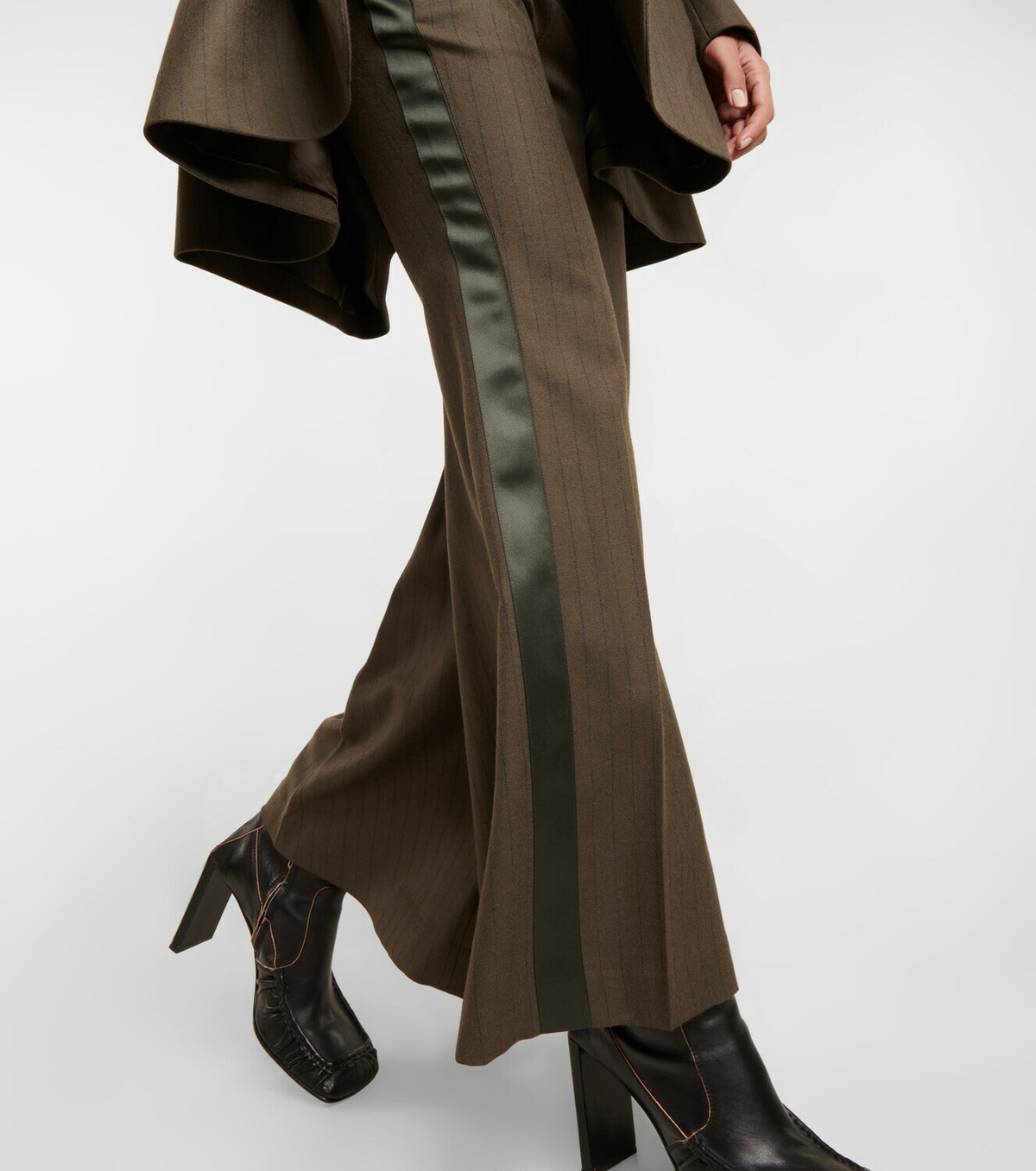 Sacai - Pinstripe wool flared pants Sacai