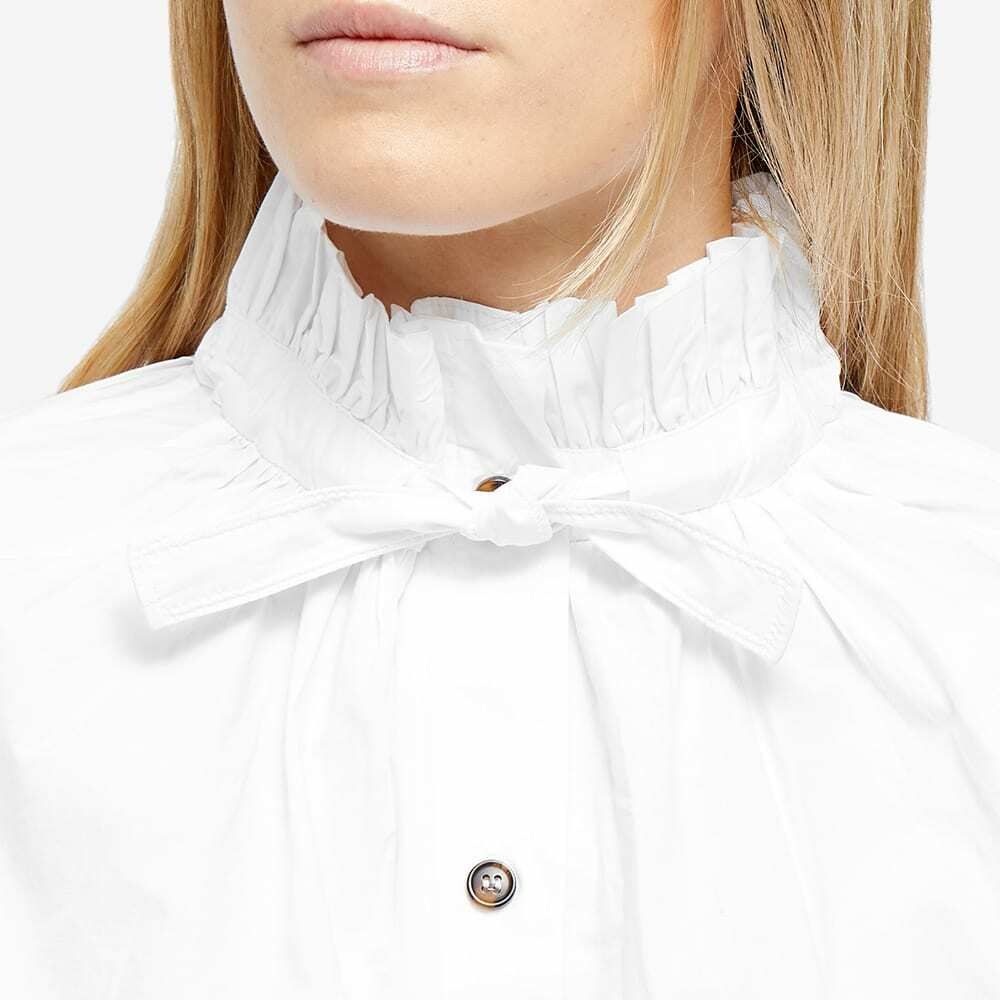 GANNI Women's Cotton Poplin Tie String Shirt in Bright White GANNI