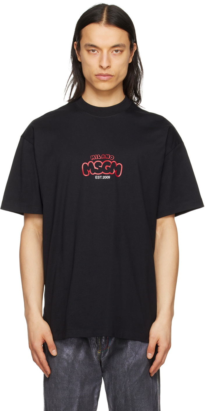 MSGM Black Burro Studio Edition Cocktail T-Shirt MSGM