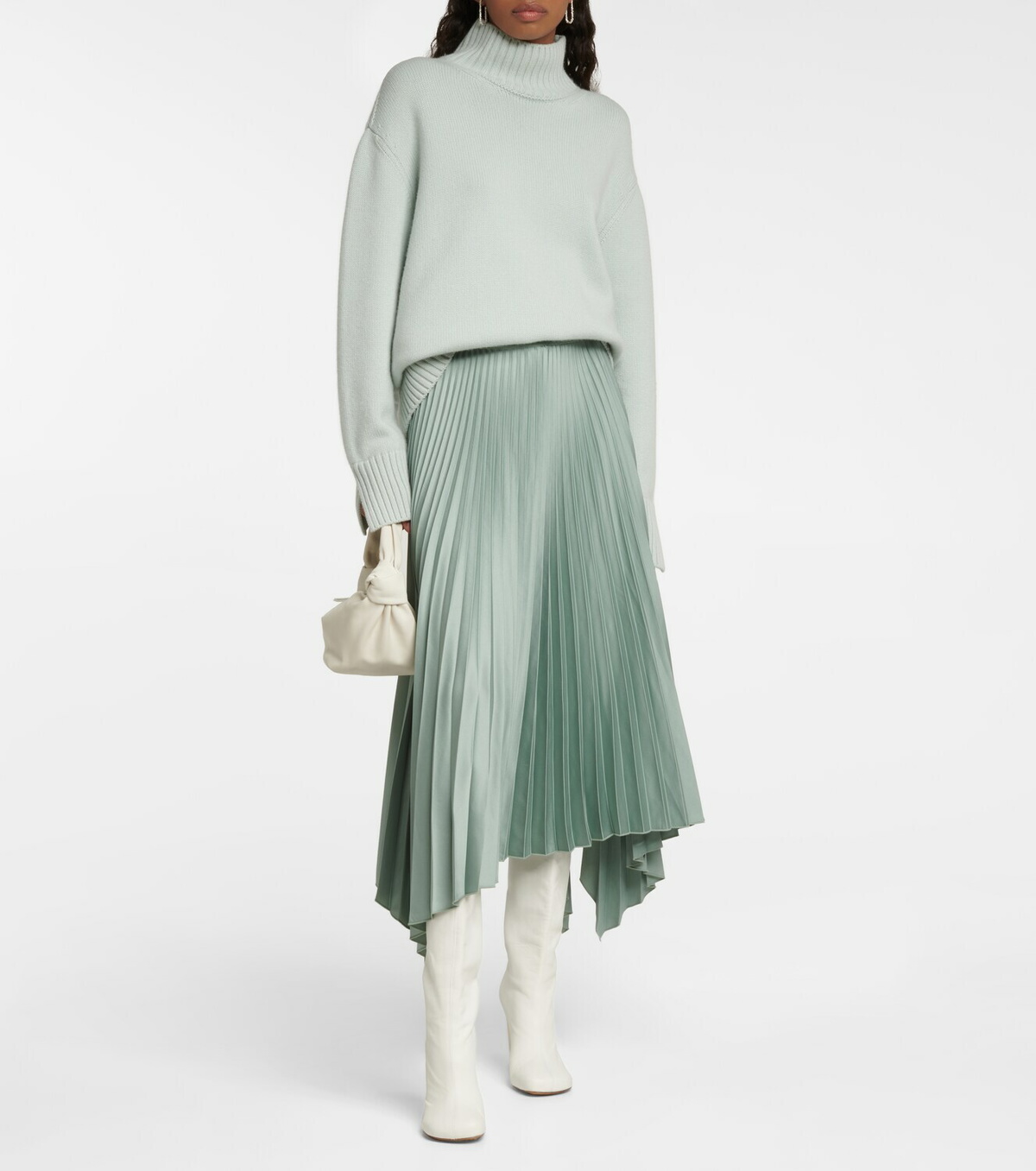 Joseph - Ade pleated A-line crêpe midi skirt Joseph