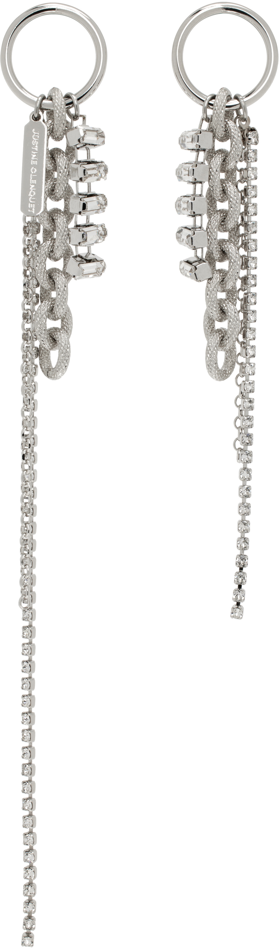 Justine Clenquet Silver Chloë Crystal Earrings Justine Clenquet