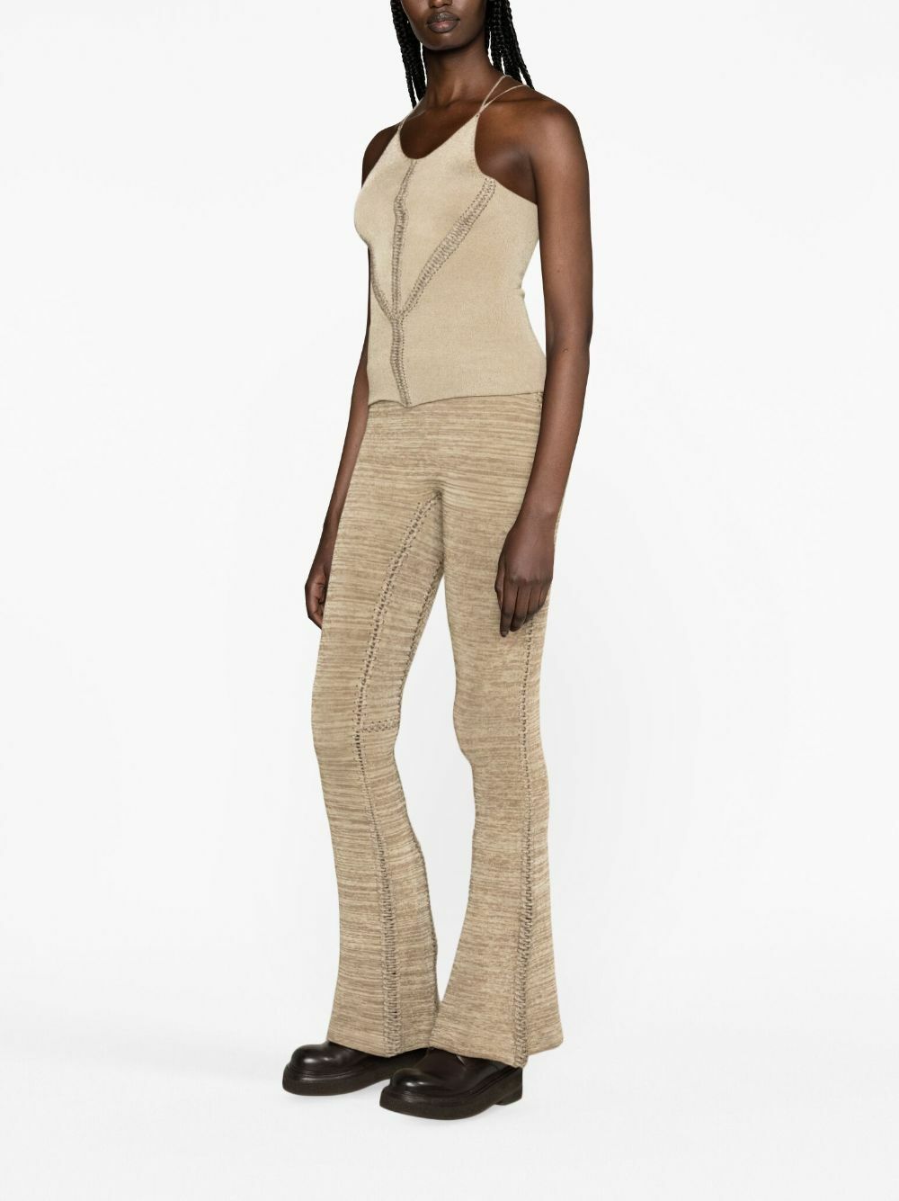 Isa Boulder Gold Tent Bootcut Trousers Isa Boulder