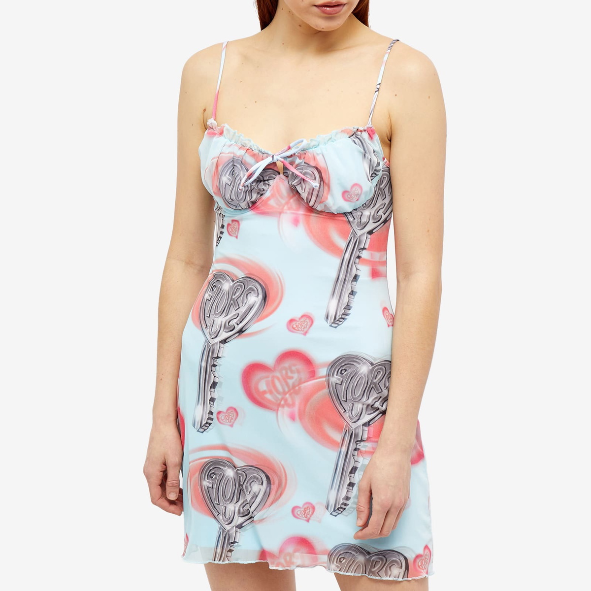 Fiorucci Women's Love Balconette Mini Dress in Blue Fiorucci