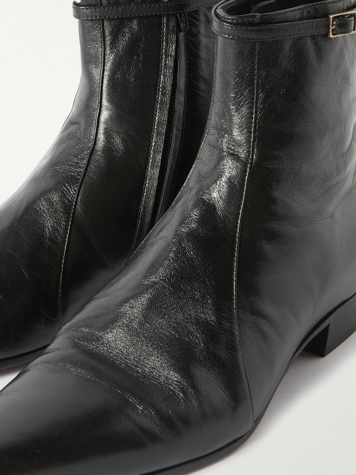 SAINT LAURENT - Arsun Leather Ankle Boots - Black Saint Laurent