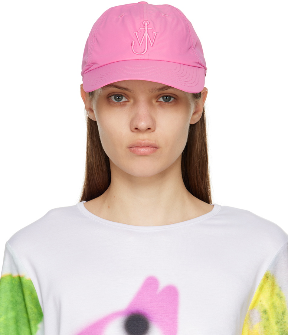 JW Anderson Pink Embroidered Cap JW Anderson