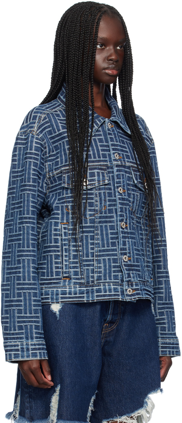 Kenzo Blue Kenzo Paris 'Kenzo Weave' Denim Jacket Kenzo
