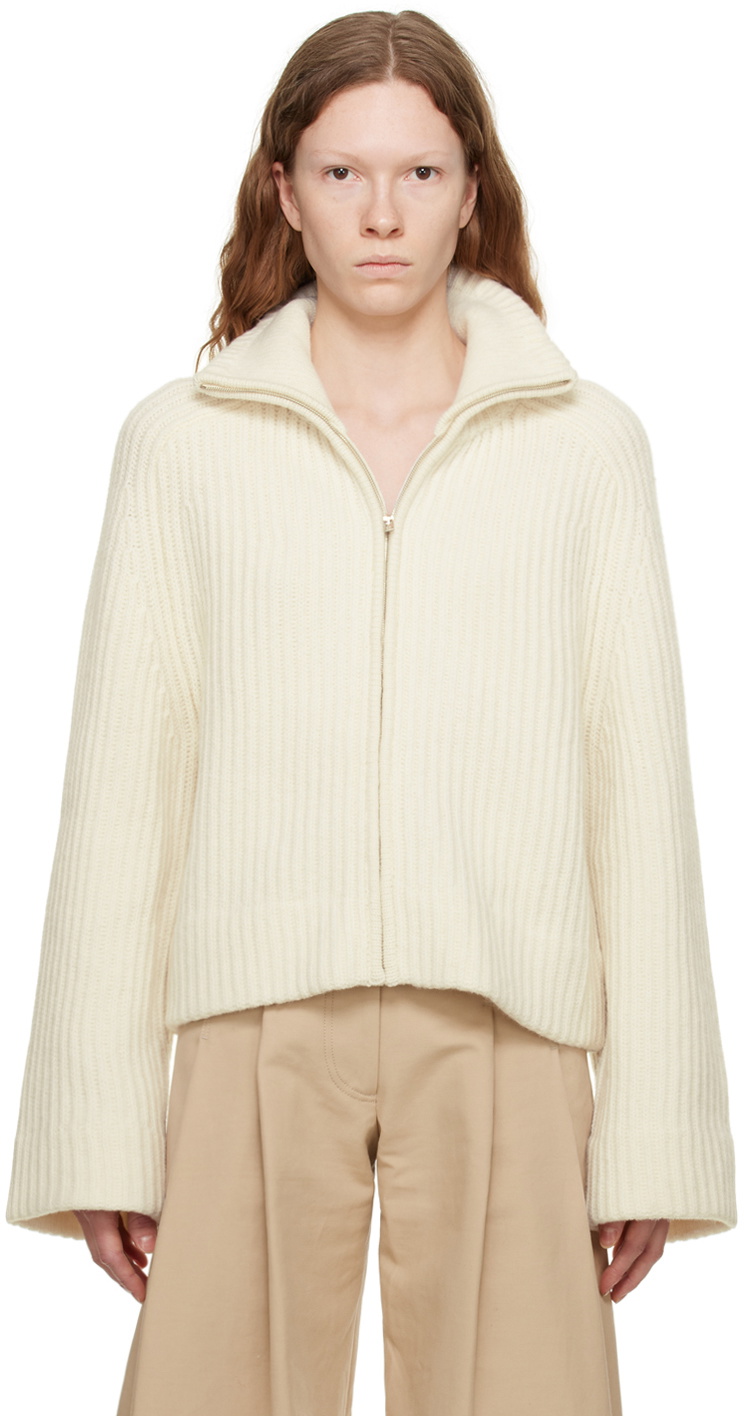 Joseph White Zip Sweater Joseph