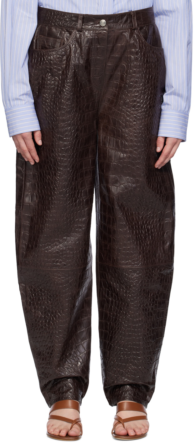 Saks Potts Brown Scarlett Leather Pants Saks Potts