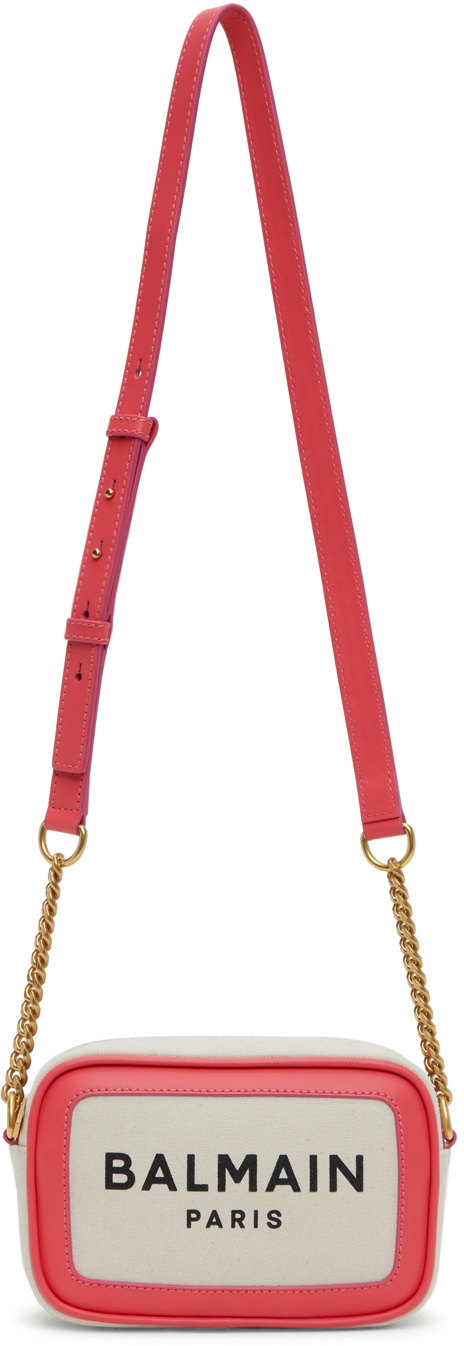 Balmain Off-White & Pink Army Camera Bag Balmain