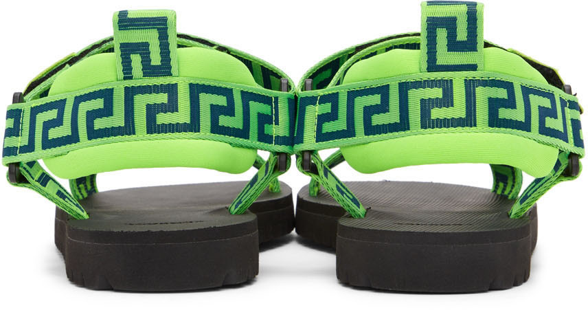 Versace Green 'La Greca' Sandals Versace