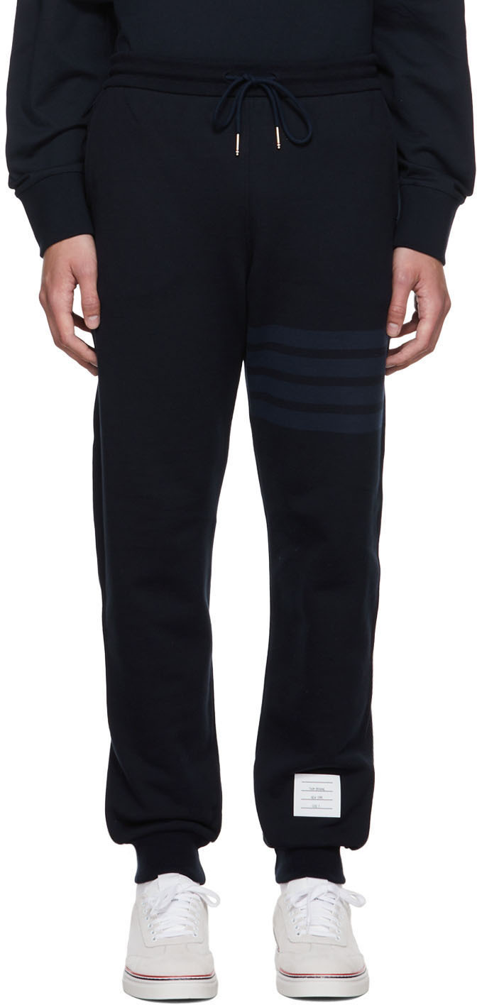 Thom Browne Navy 4-Bar Lounge Pants Thom Browne