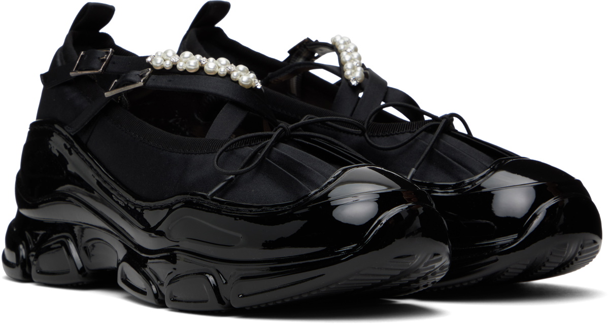 Simone Rocha Black Beaded Tracker Ballerina Sneakers Simone Rocha