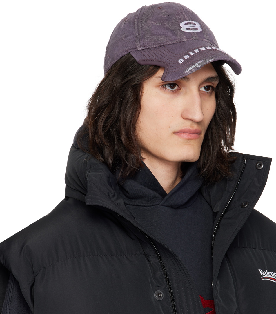 Balenciaga Purple Distressed Cap Balenciaga