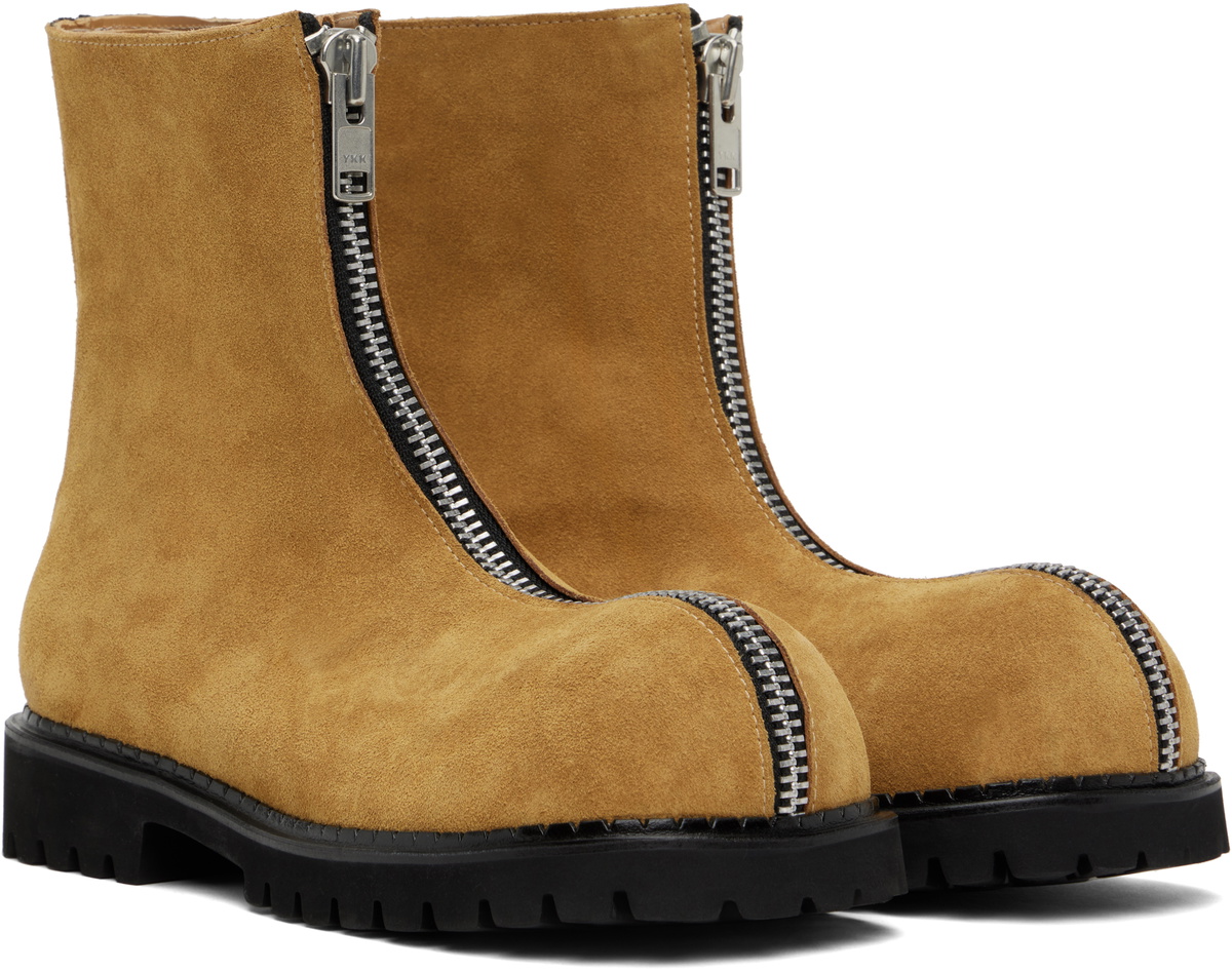 NO IDEA SSENSE Exclusive Tan Big Foot 2 Zip 2 Layer Boots