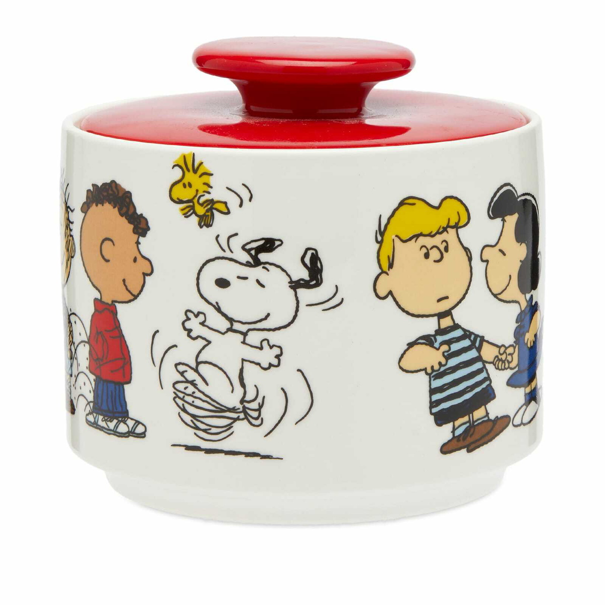 Peanuts Candy Jar in White/Red Peanuts