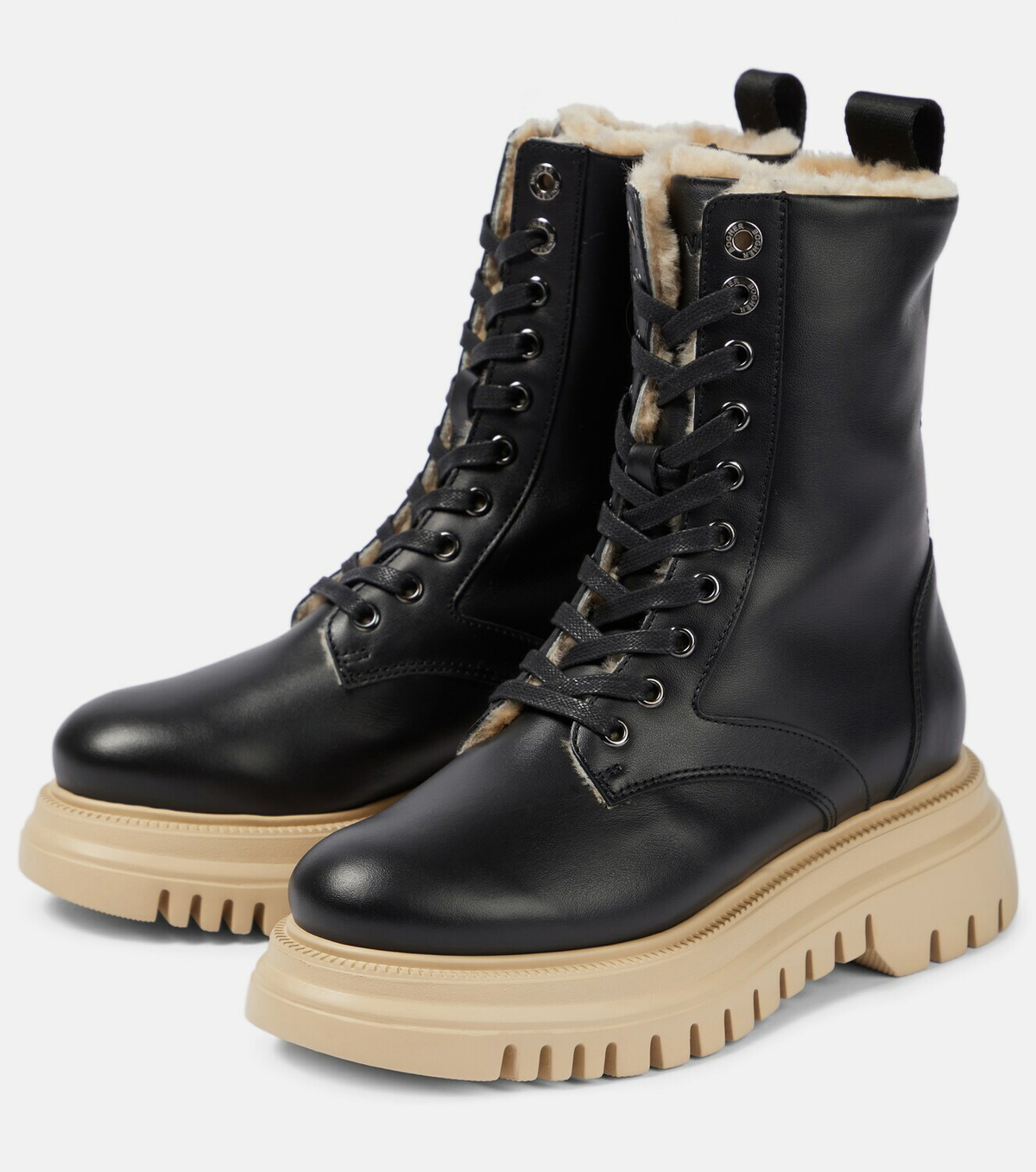 Bogner - Shearling-lined leather lace-up boots Bogner