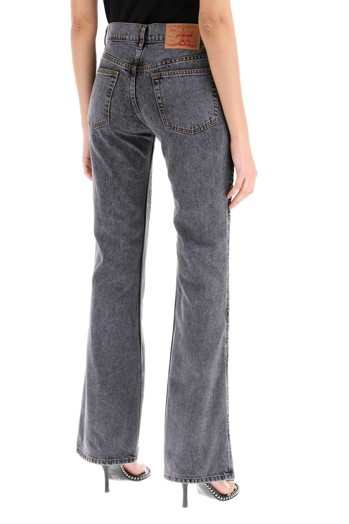 Y PROJECT hook-and-eye flared jeans Black Y/Project