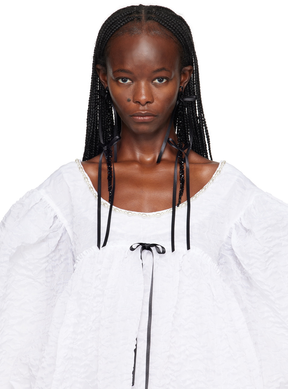 Simone Rocha Black Bow Ribbon Earrings Simone Rocha