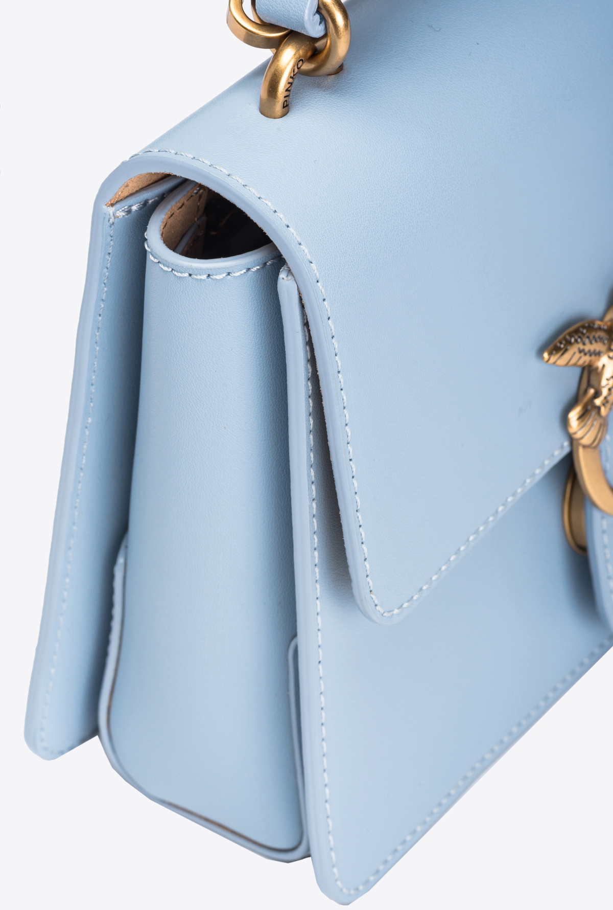 Pinko Mini Love Bag One Top Handle Light Simply Light Blue Antique Gold ...