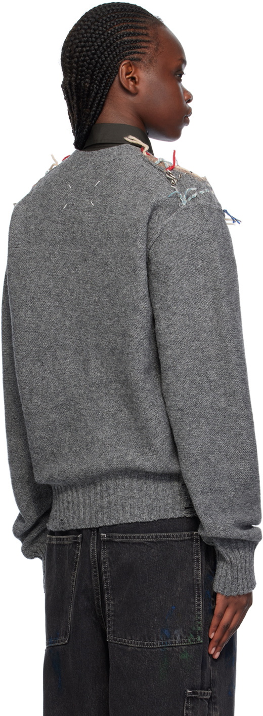 Maison Margiela Gray Cutout Cardigan Maison Margiela